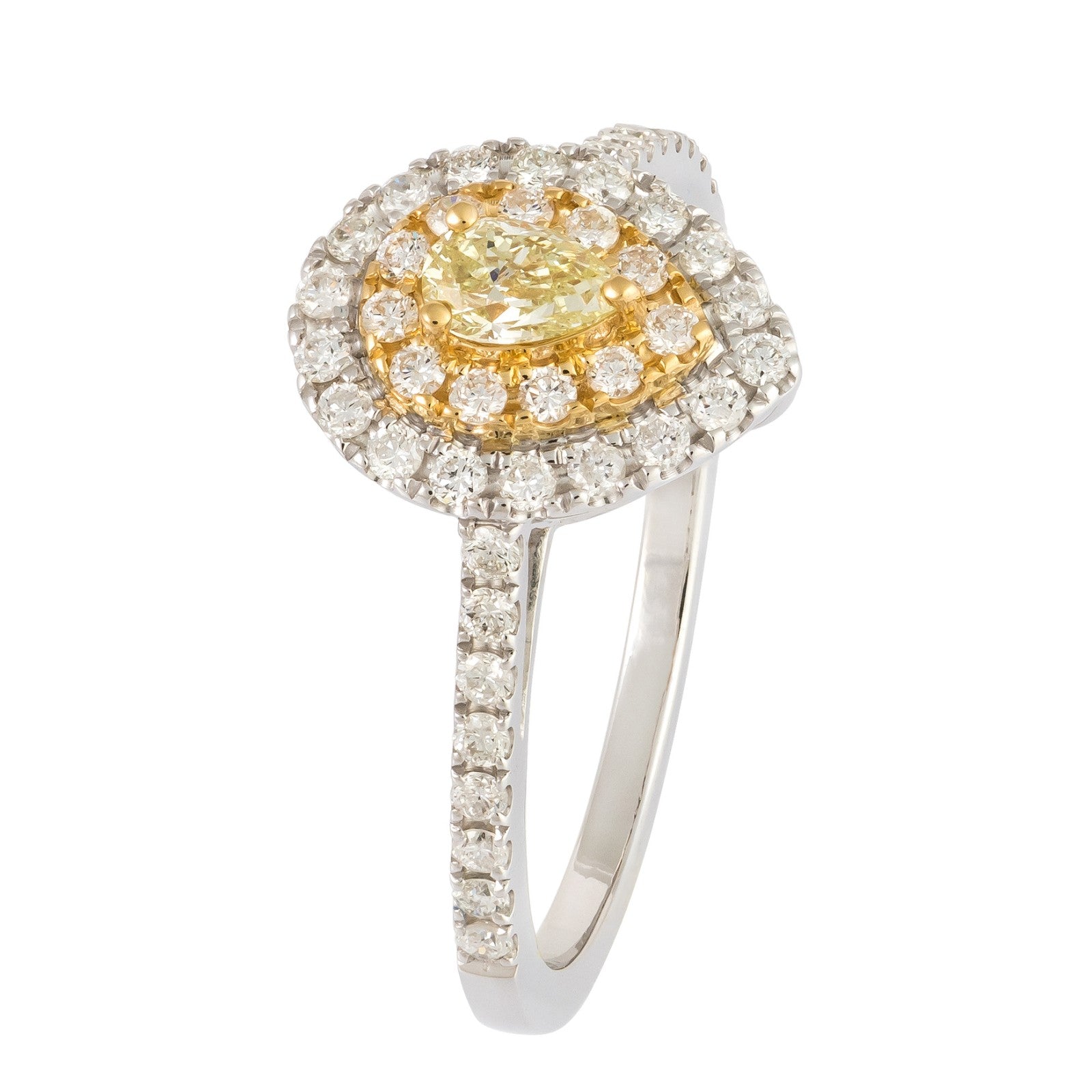 The Regent Diamond Ring in 18k White & Yellow Gold | Miladay